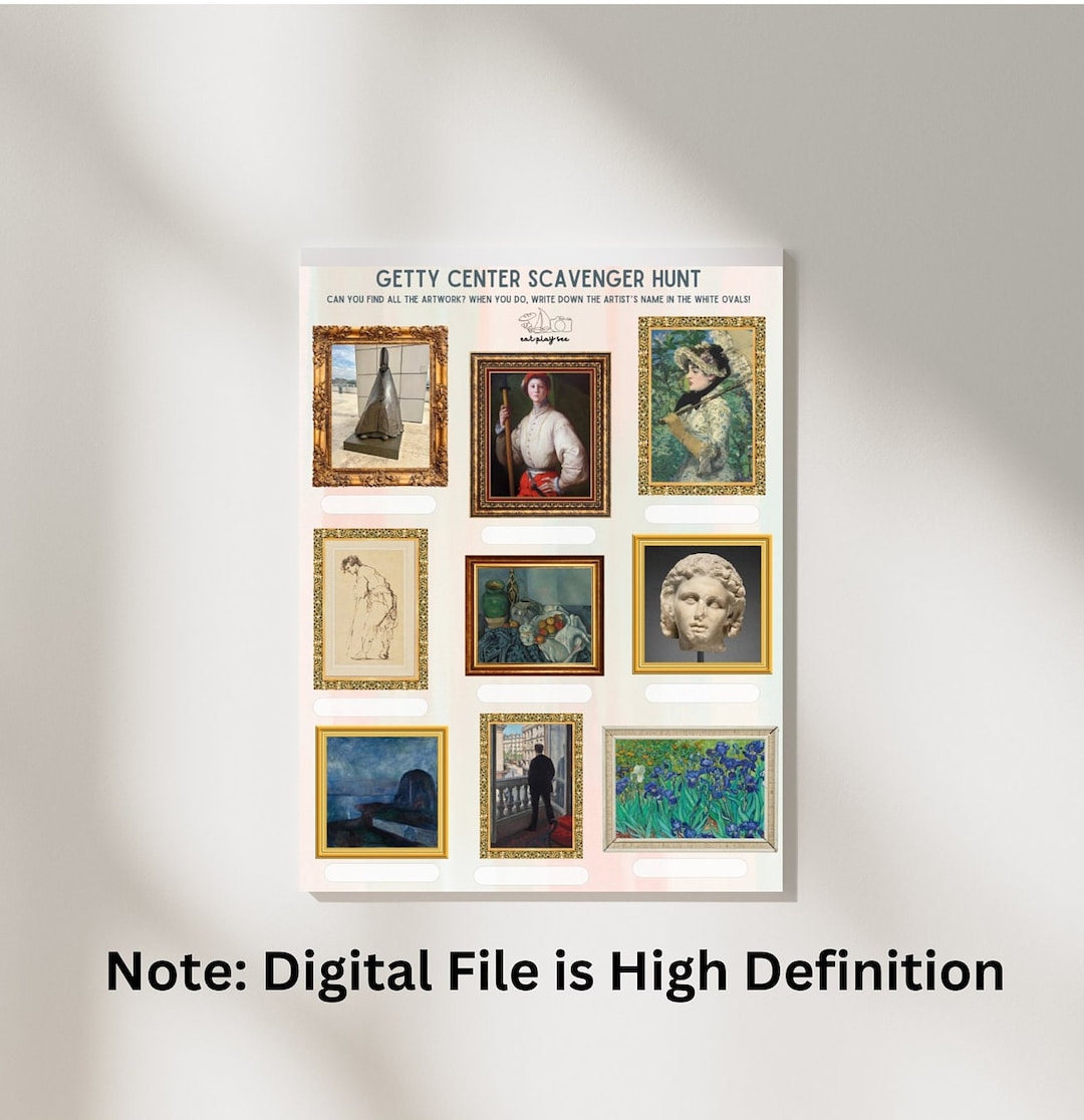 Getty Center Scavenger Hunt for Kids Printable PDF - Etsy