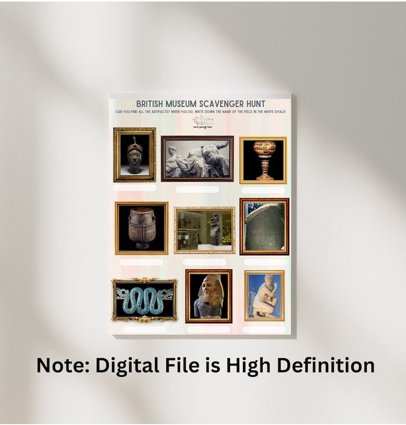 British Museum Scavenger Hunt for Kids Printable PDF - Etsy