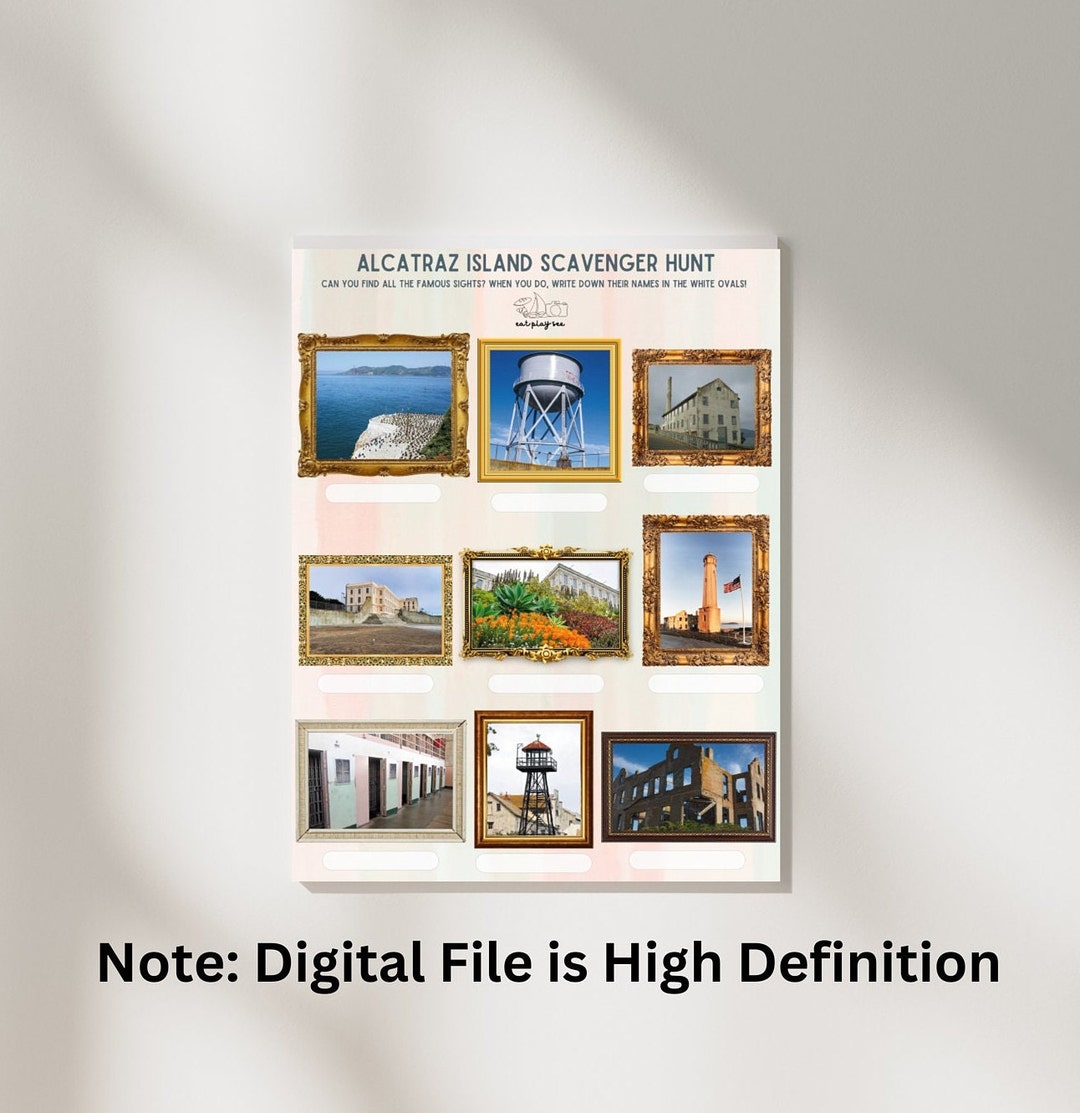 Alcatraz Island Scavenger Hunt for Kids Printable PDF - Etsy