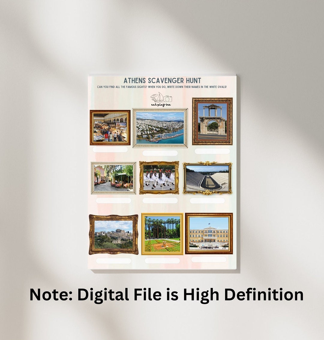 Athens Scavenger Hunt for Kids Printable PDF - Etsy