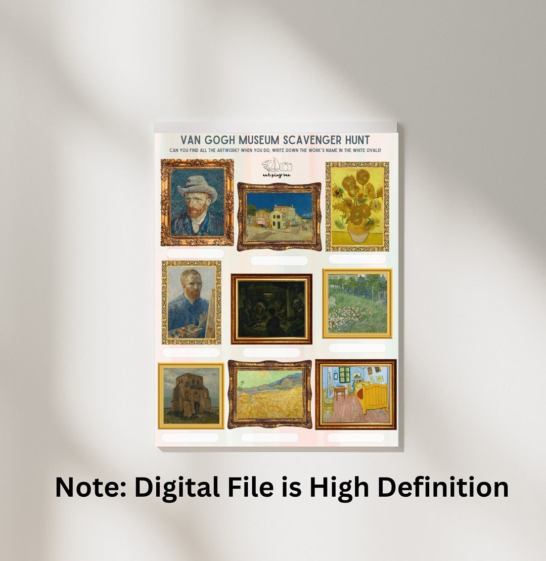 Van Gogh Museum (amsterdam) Scavenger Hunt for Kids Printable PDF - Etsy
