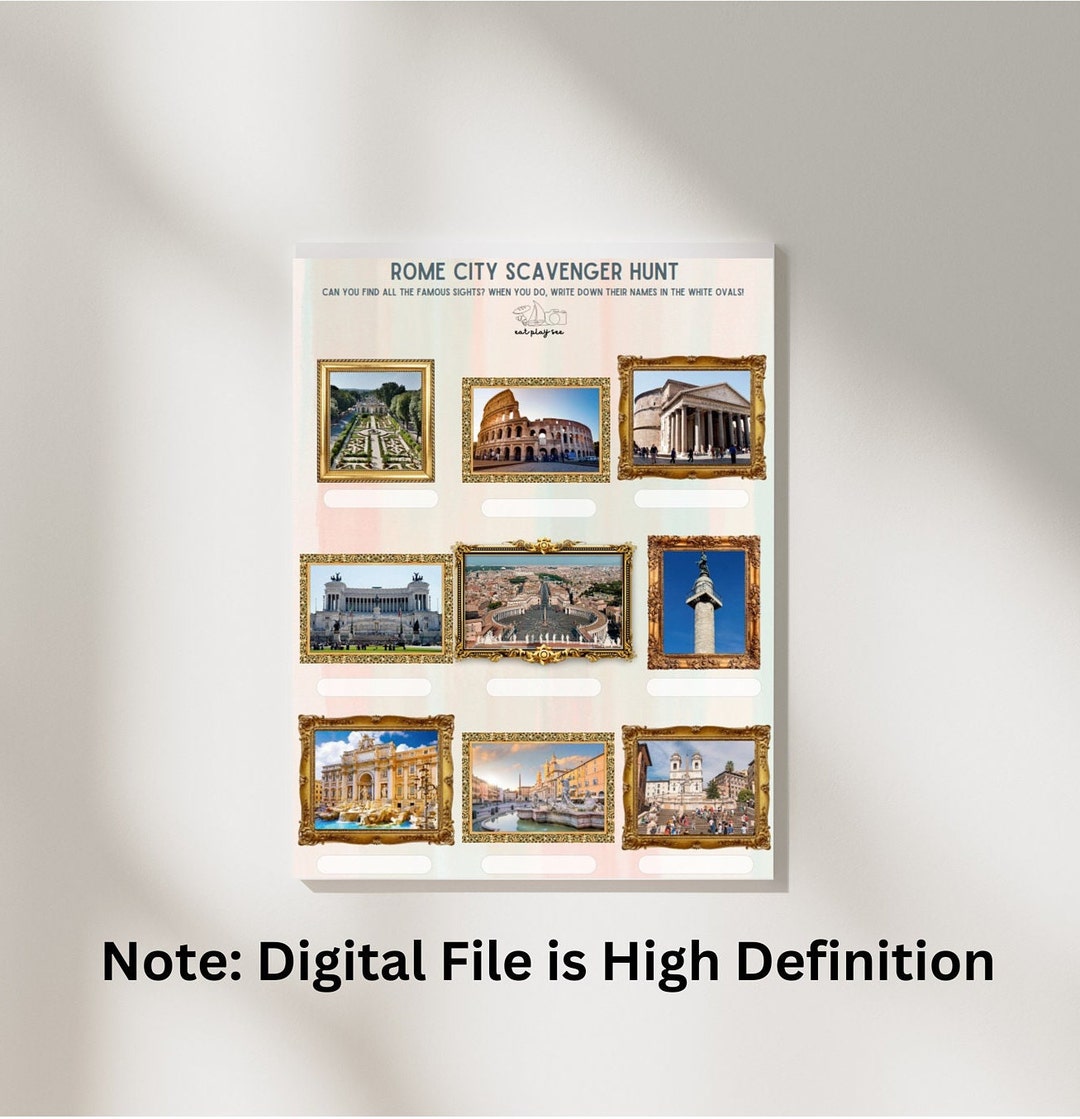 Rome City Scavenger Hunt for Kids Printable PDF - Etsy