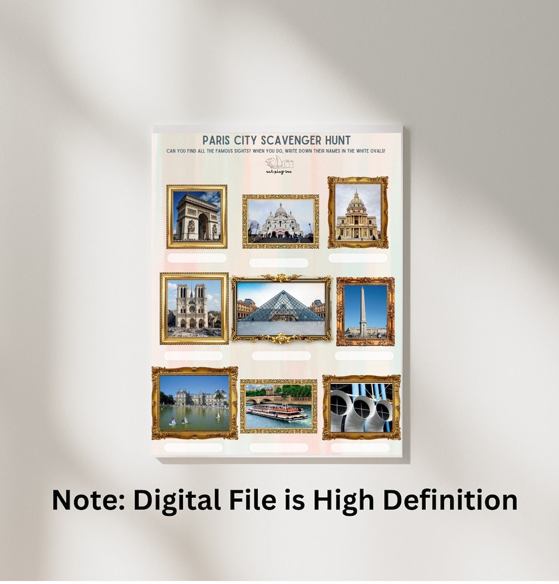 Paris Scavenger Hunt for Kids Megapack - Paris Landmarks, Louvre Museum ...