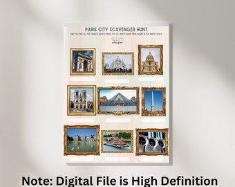 Paris Scavenger Hunt Game PRINTABLE Instant Download. Game for Kids and ...