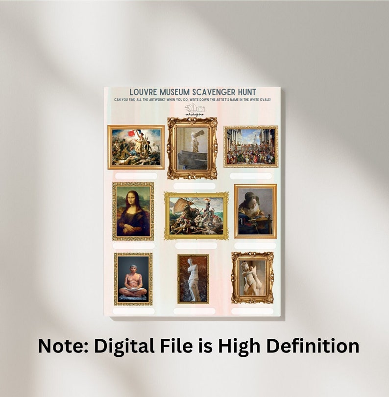 Louvre Museum Scavenger Hunt for Kids Printable PDF - Etsy