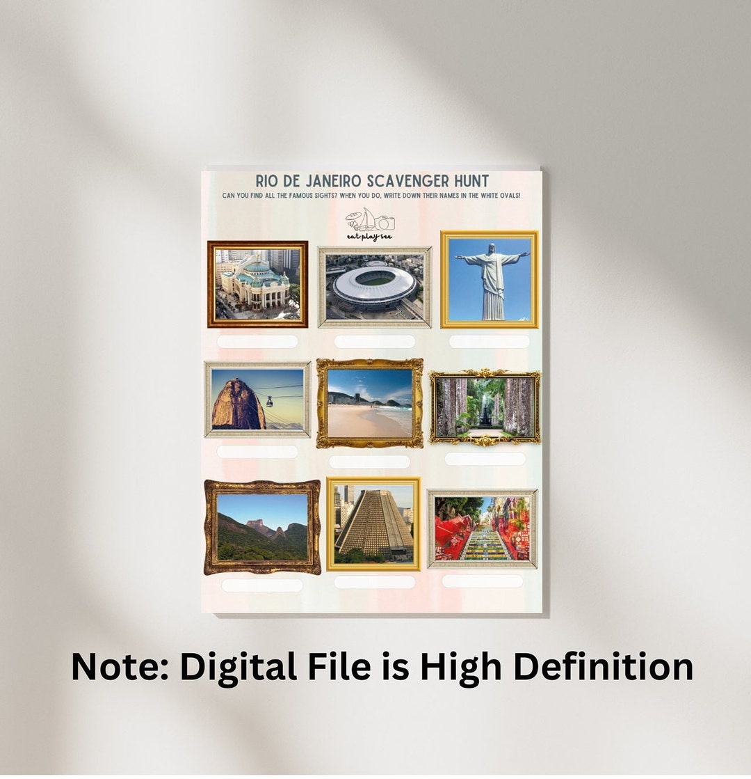 Rio De Janeiro Scavenger Hunt for Kids Printable PDF - Etsy