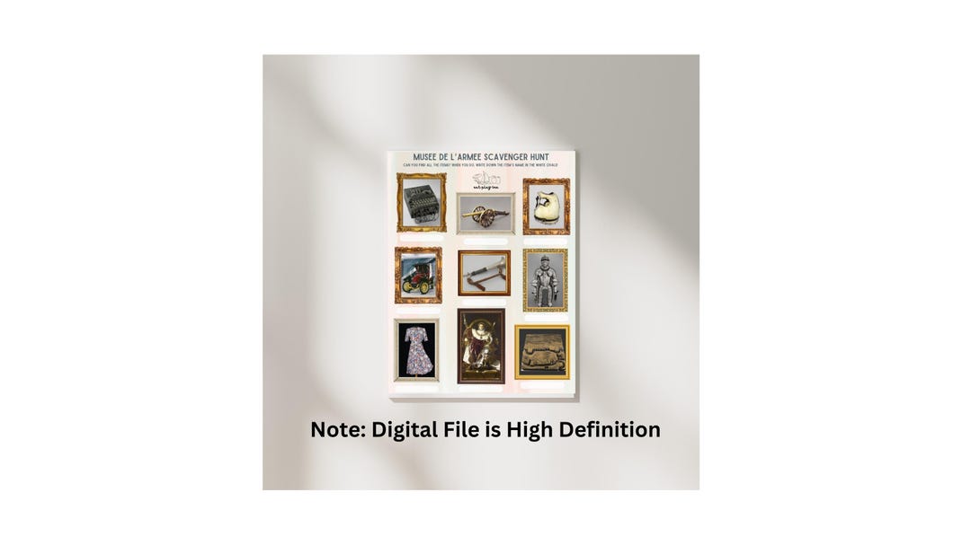 Musee De L'armee (army Museum) Scavenger Hunt for Kids Printable PDF - Etsy