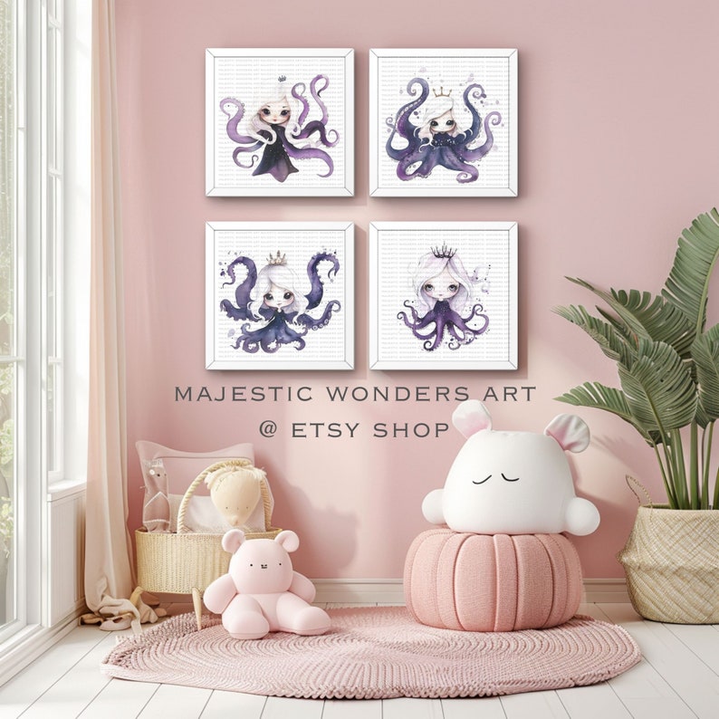Little Villain Octopus Princess Instant Download, Little Mermaid ...