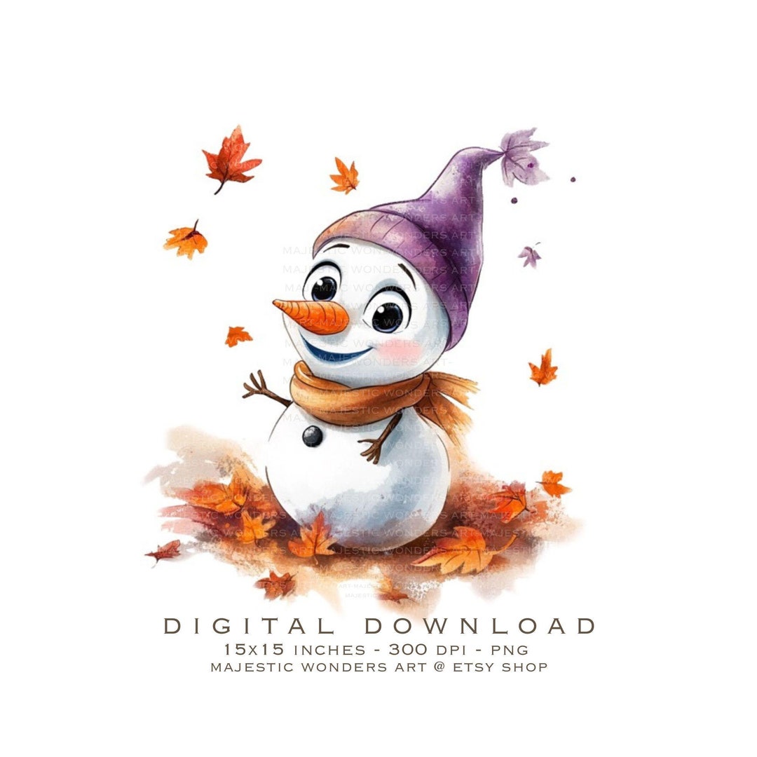 Fall Baby Olaf Clipart, Autumn Frozen Character Baby Olaf Watercolor ...