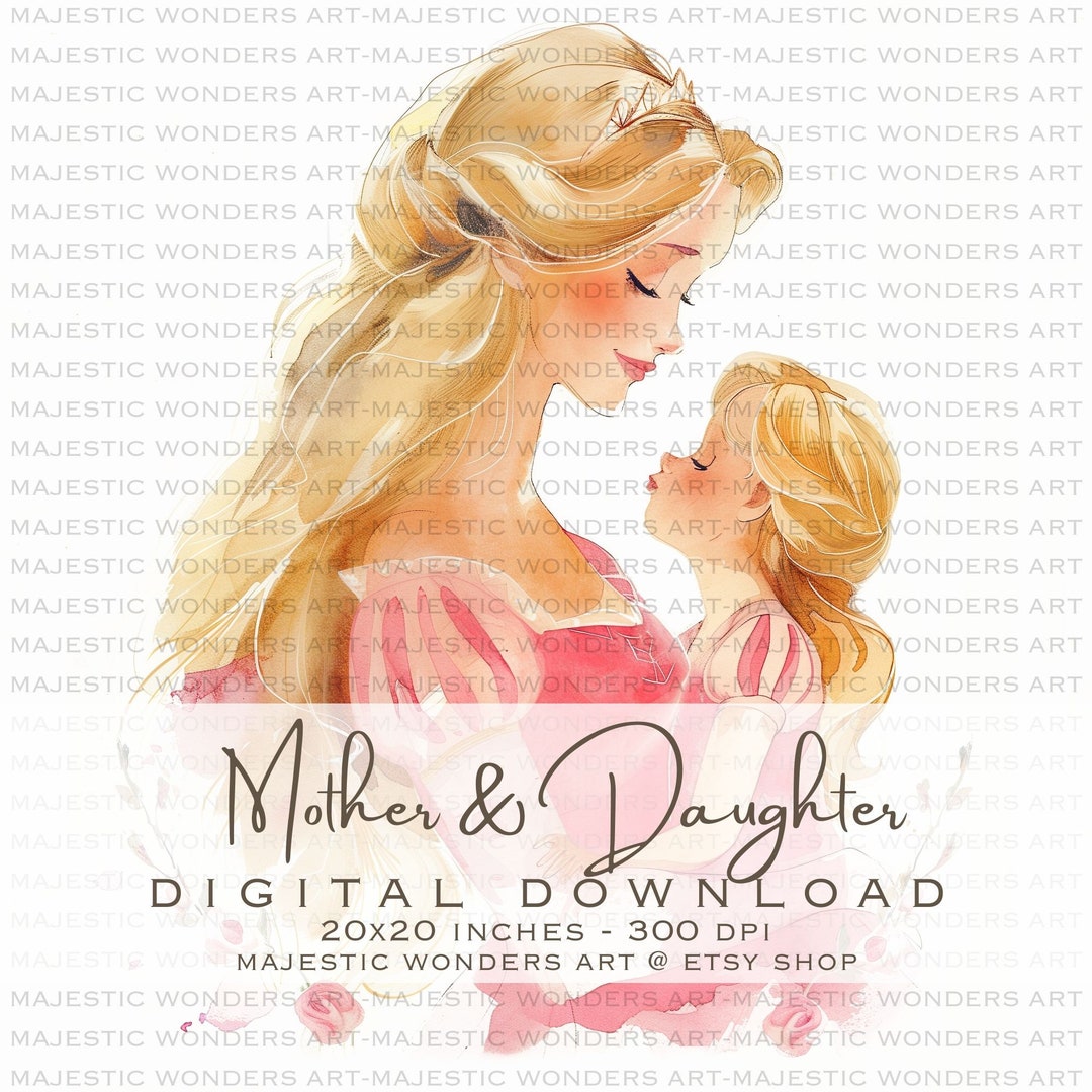 Aurora Mother and Daughter Digital Print, Sleeping Beauty Princess ...