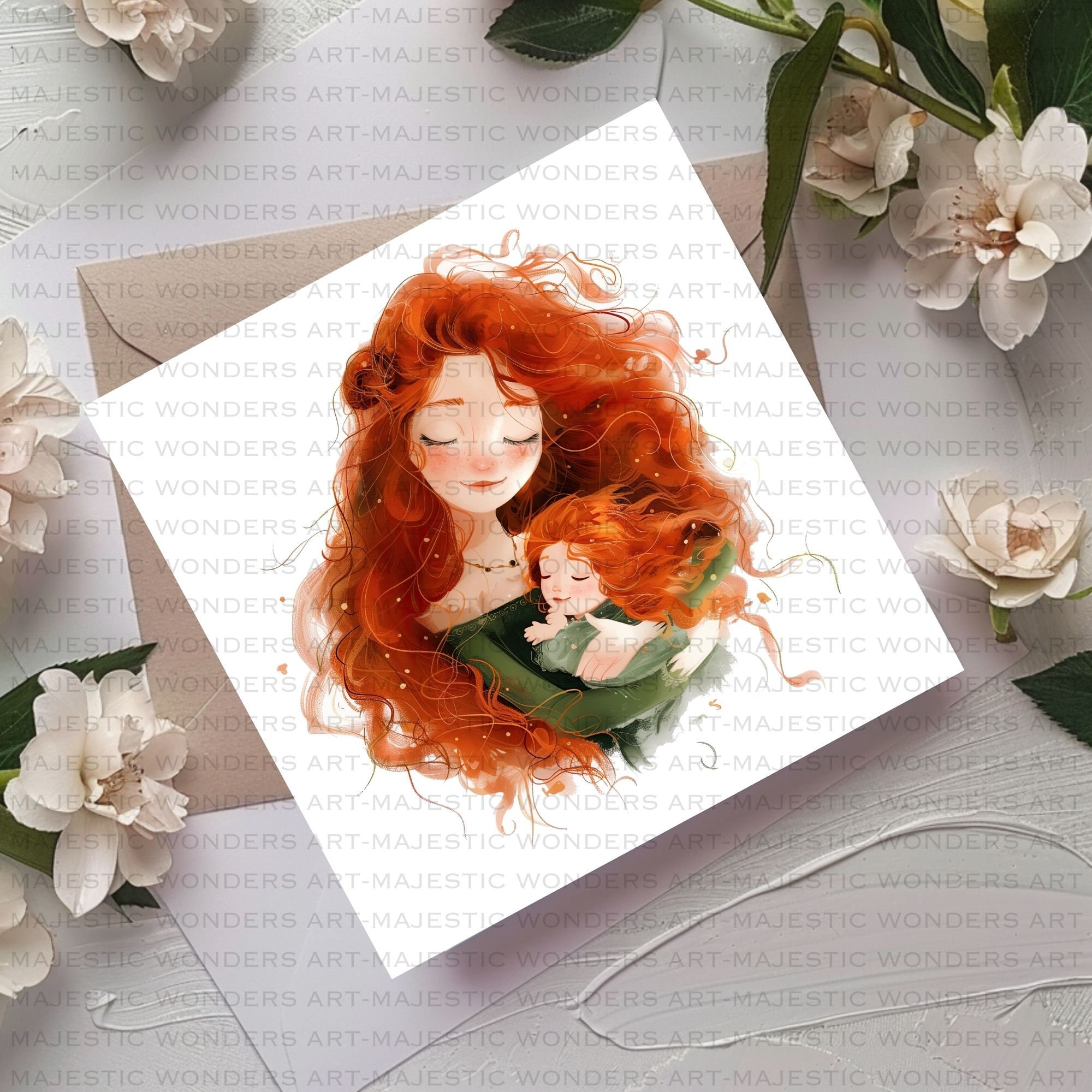 Merida Mom and Daughter Digital Print, Brave Princess Merida Mom and ...
