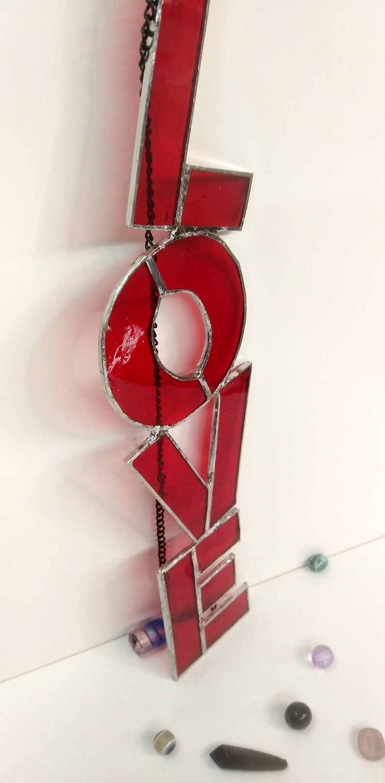 Love Stained Glass Suncatcher Decor, Handmade Stained Glass Window ...