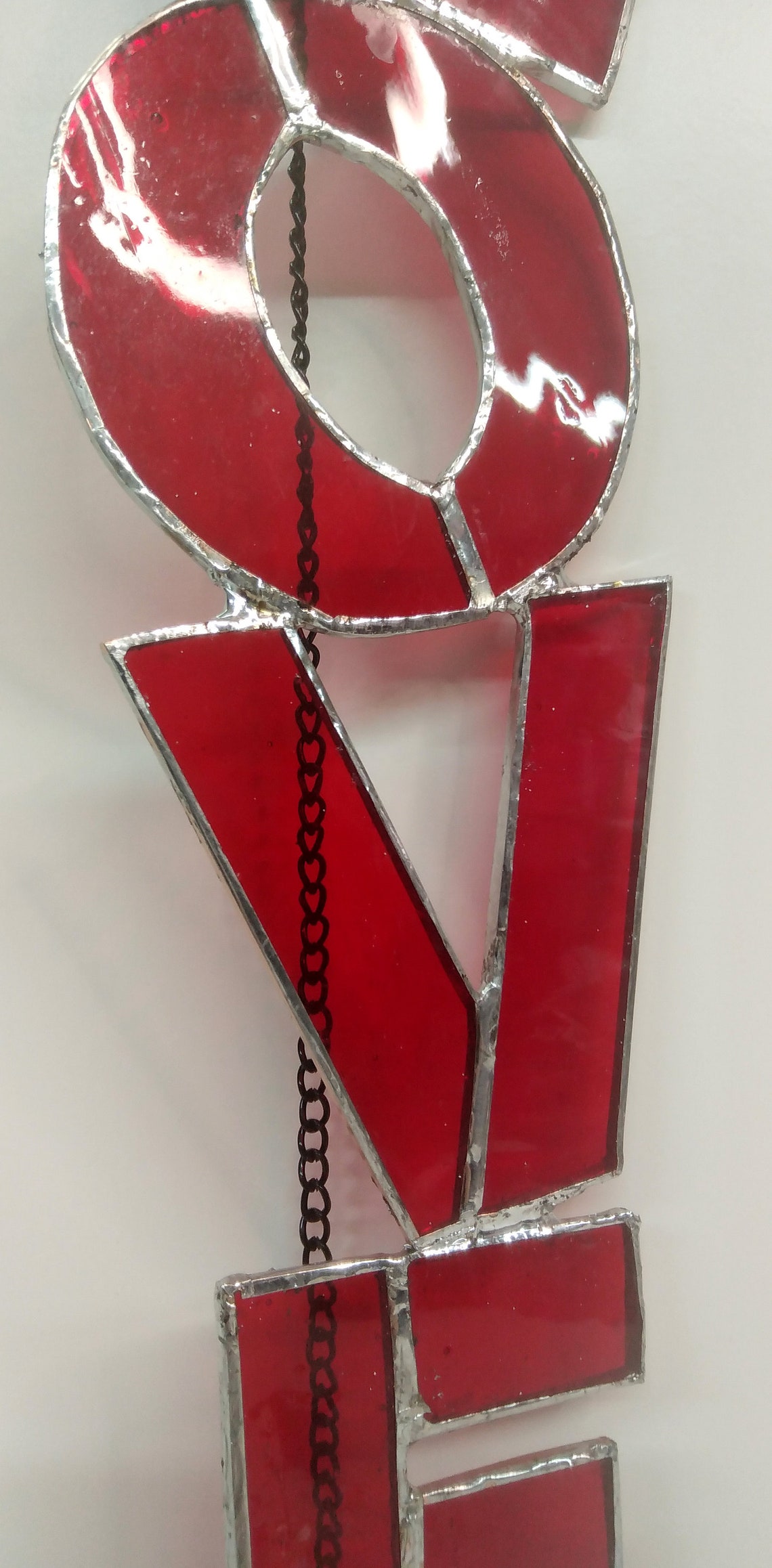 Love Stained Glass Suncatcher Decor, Handmade Stained Glass Window ...