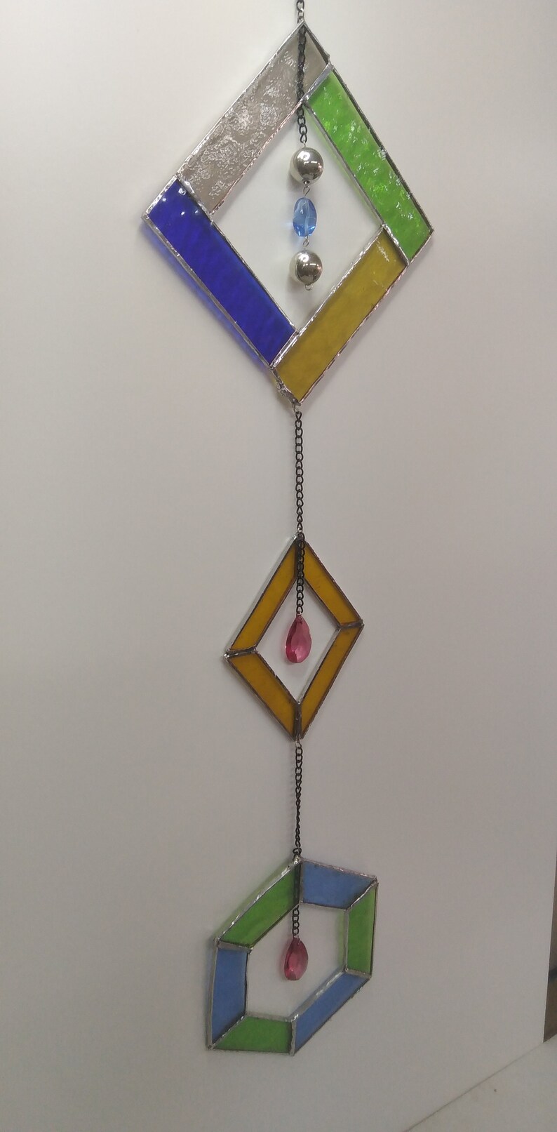 Geometric Stained Glass Suncatcher Decorations - Etsy