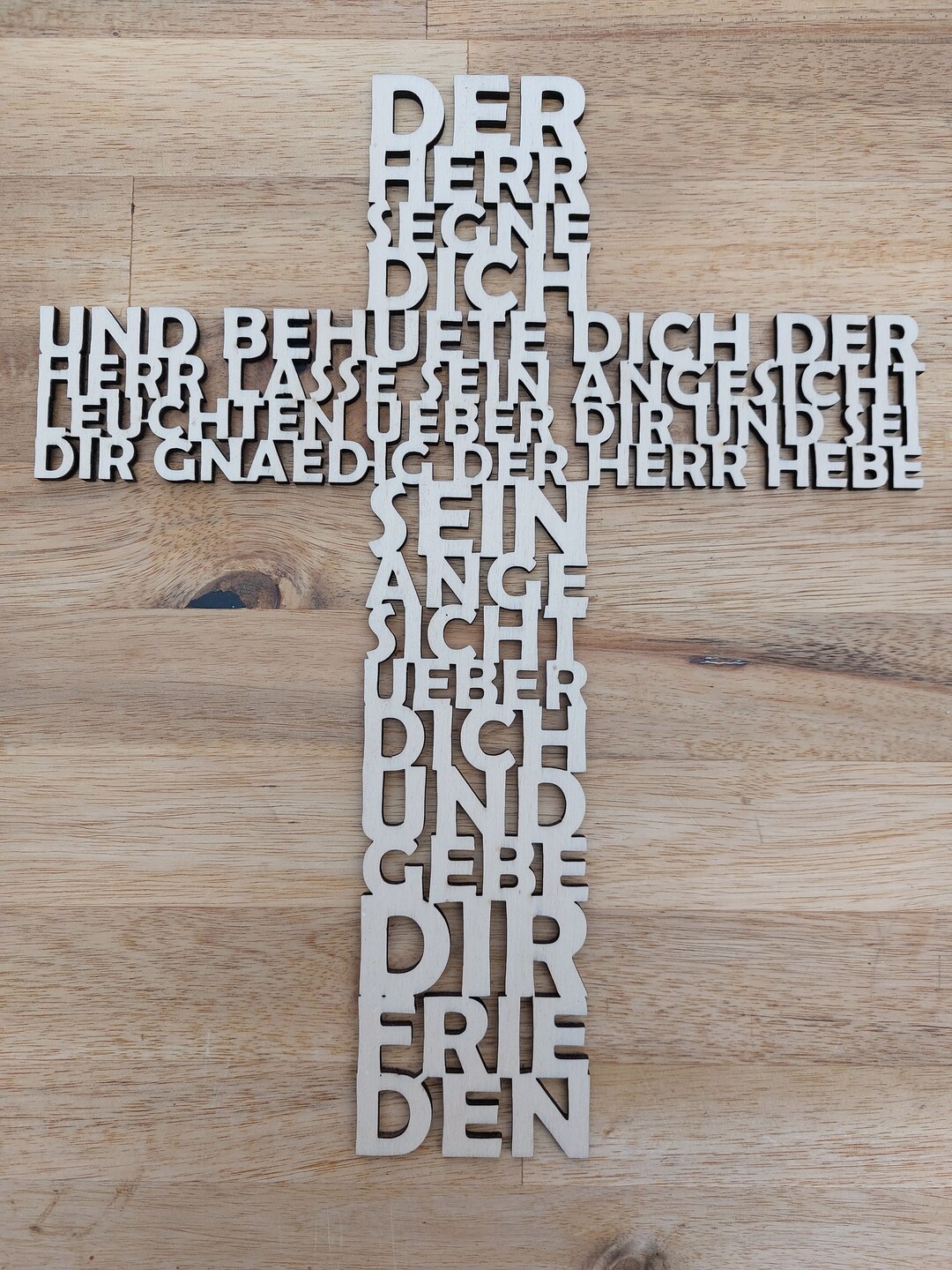 Wooden Cross "the Lord Bless You" Decorative Wooden Cross Made of ...