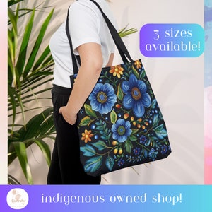 Indigenous Tote Bag Floral Design. Indigenous Owned Gifts - Etsy