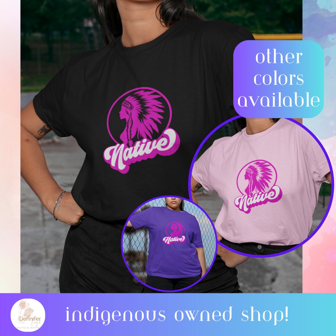Pink Native Design Unisex Jersey Short Sleeve Tee Native Tshirts ...