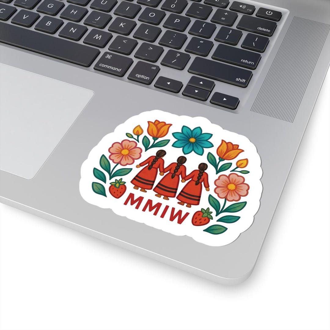 Native Owned, Red Dress MMIW Floral Sticker. Indigenous Owned Sticker ...