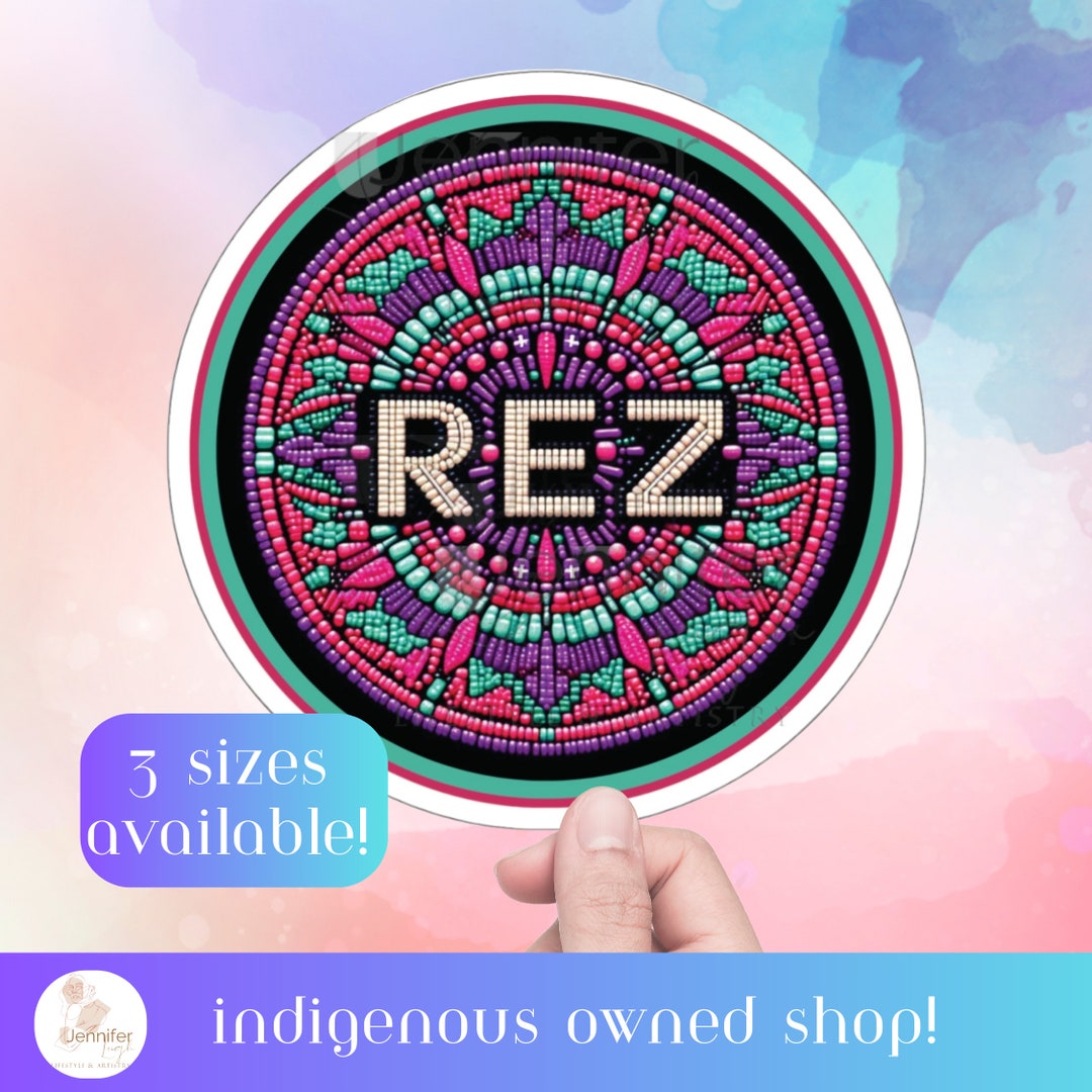 REZ Indigenous Beading Style Art Native Art Stickers Indigenous Owned ...