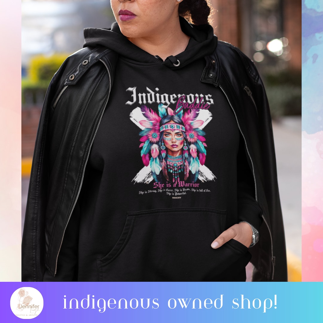 Indigenous Baddie Heavy Blend™ Hooded Sweatshirt. Native Design Gifts ...