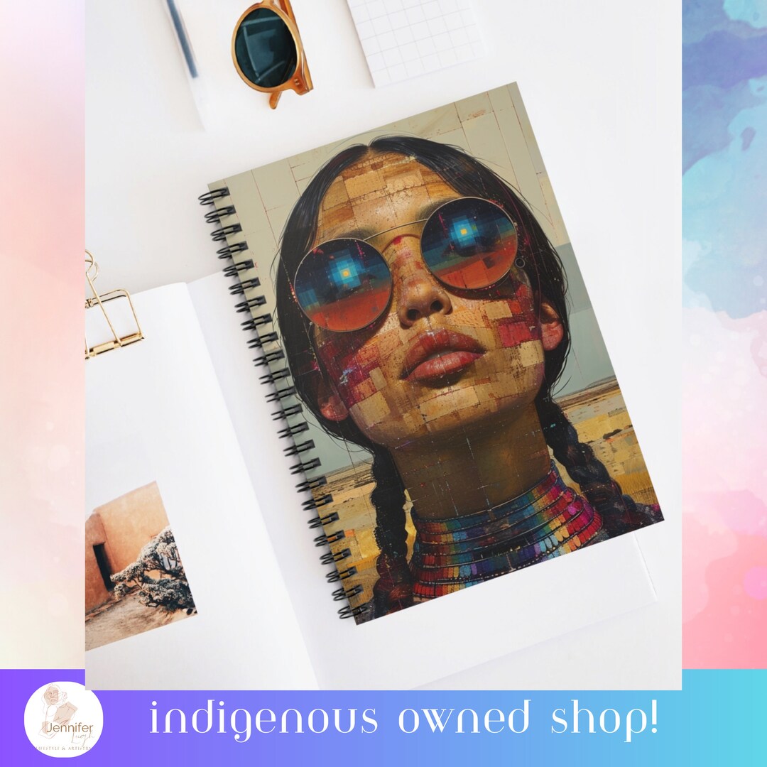 Native Designs, Modern Woman Design Spiral Notebook - Ruled Line ...