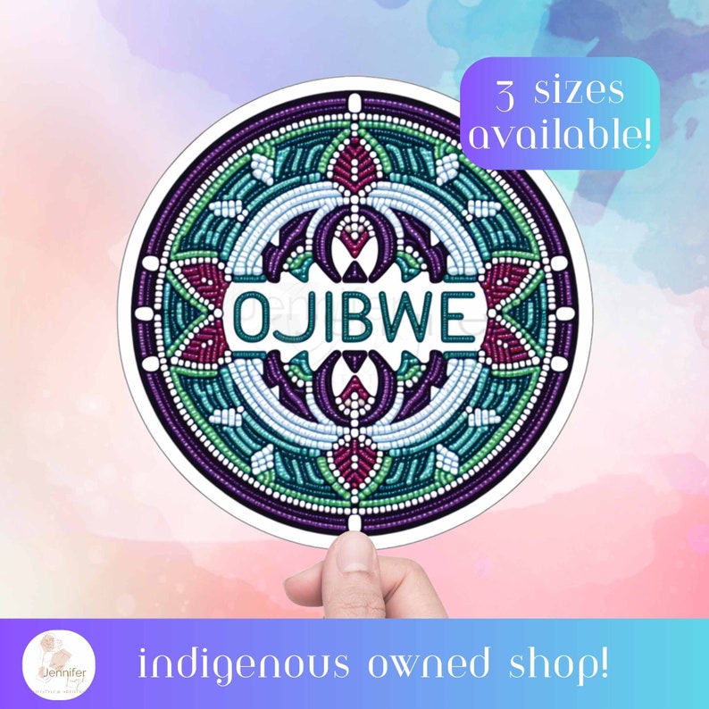 Ojibwe Native Beading Style Art Native Art Stickers Indigenous Owned ...