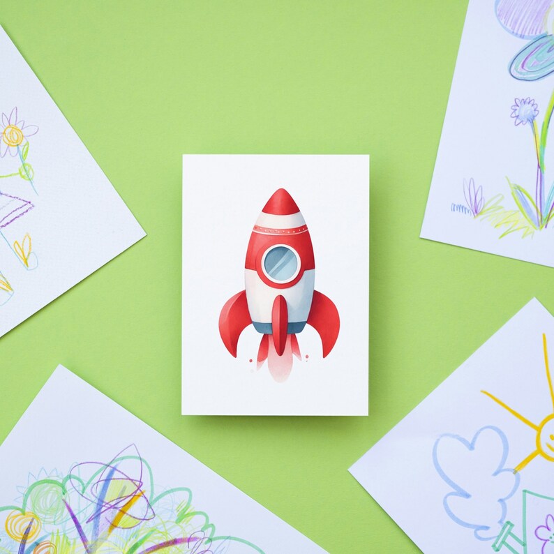 Space Watercolor Clipart, Cute Astronaut , Planets Clip Art, Rockets ...