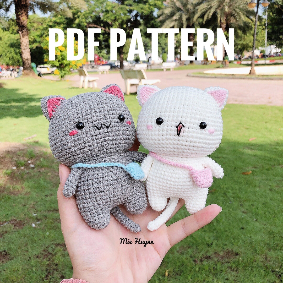 Crochet Pattern Mochi Peach and Goma Cat Pdf File Not Finish Doll - Etsy