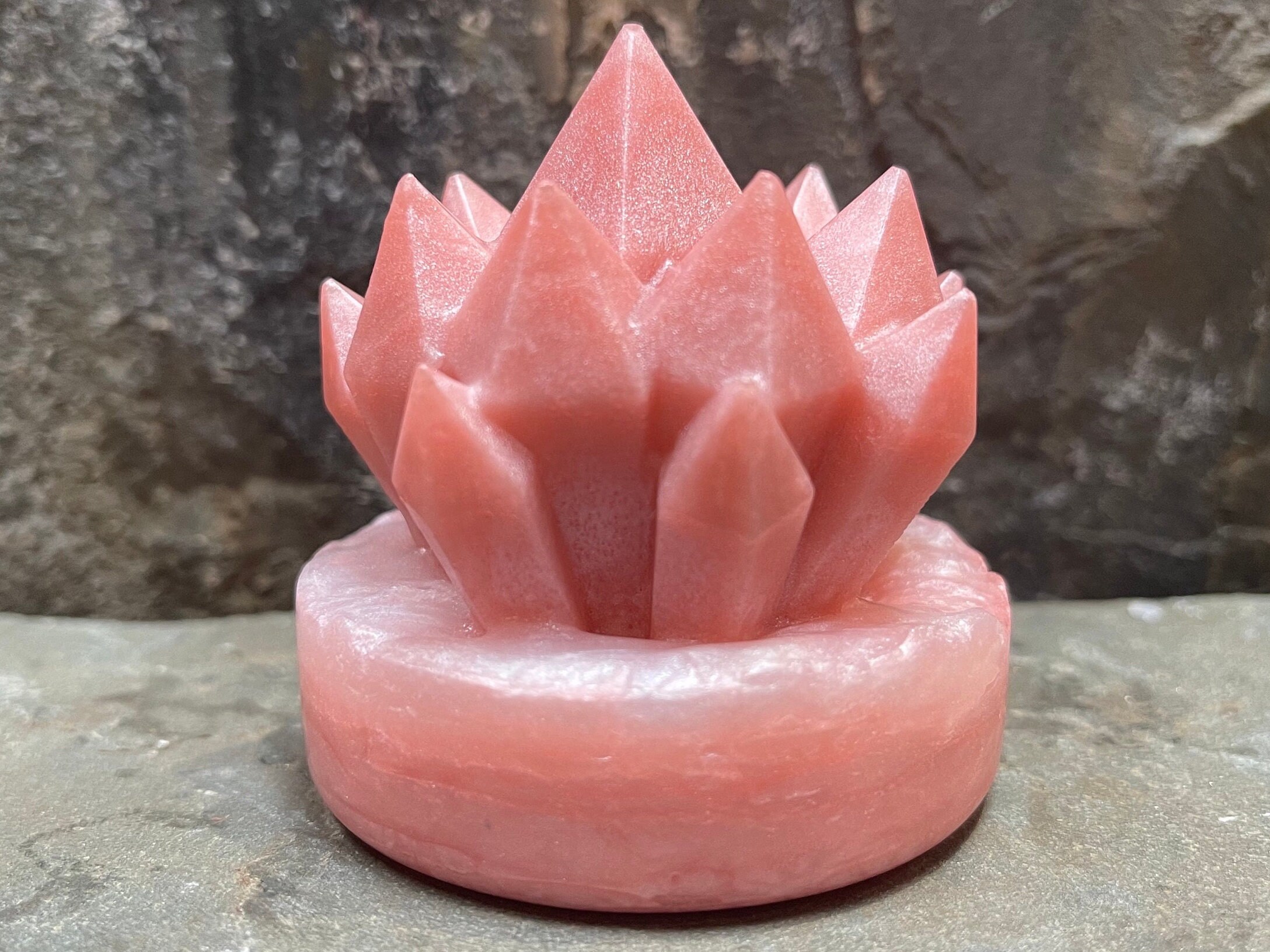 Handmade Rose Scented Rose Quartz Soap, Crystal Soap, Geode Soap ...