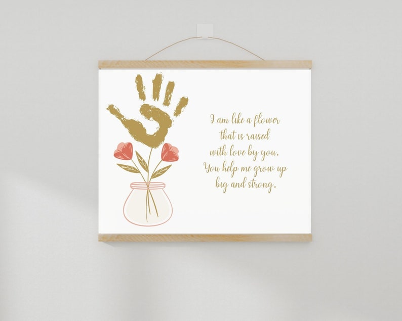Mother's Day Handprint Art, Mother's Day Flower Handprint Art Poem ...