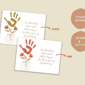 Mother's Day Handprint Art, Mother's Day Flower Handprint Art Poem ...