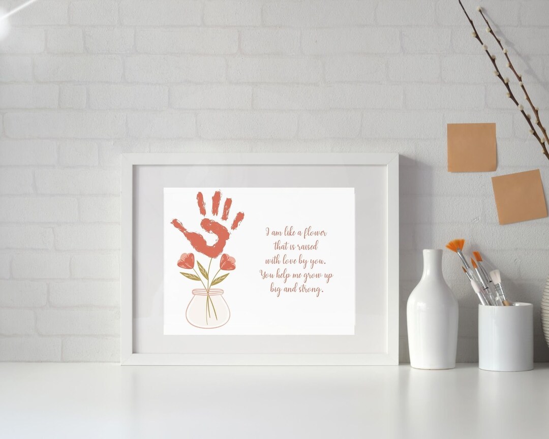 Mother's Day Handprint Art, Mother's Day Flower Handprint Art Poem ...