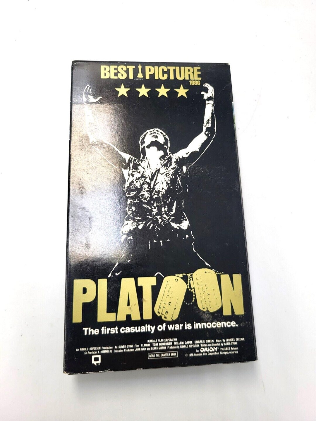 Platoon VHS Tape 1986 Best Pic Direc. Oliver Stone, Charlie Sheen, Willem Dafoe - Etsy