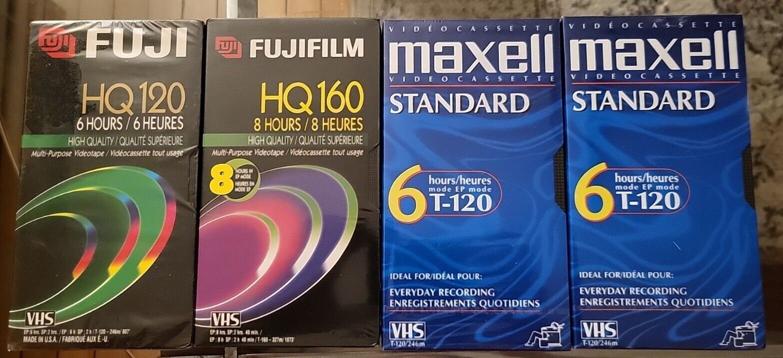 Blank Recordable VHS Tapes NEW & SEALED Lot 4 HQ120 HQ160 T120 - Etsy