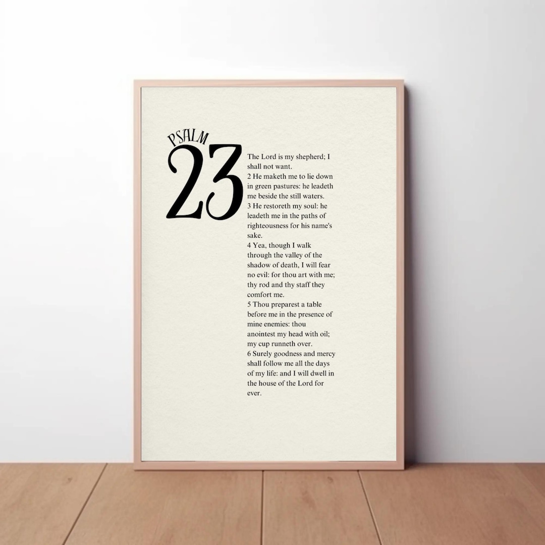 Psalm 23 Bible Verse Digital Wall Art, Minimalist Decor, Christian ...