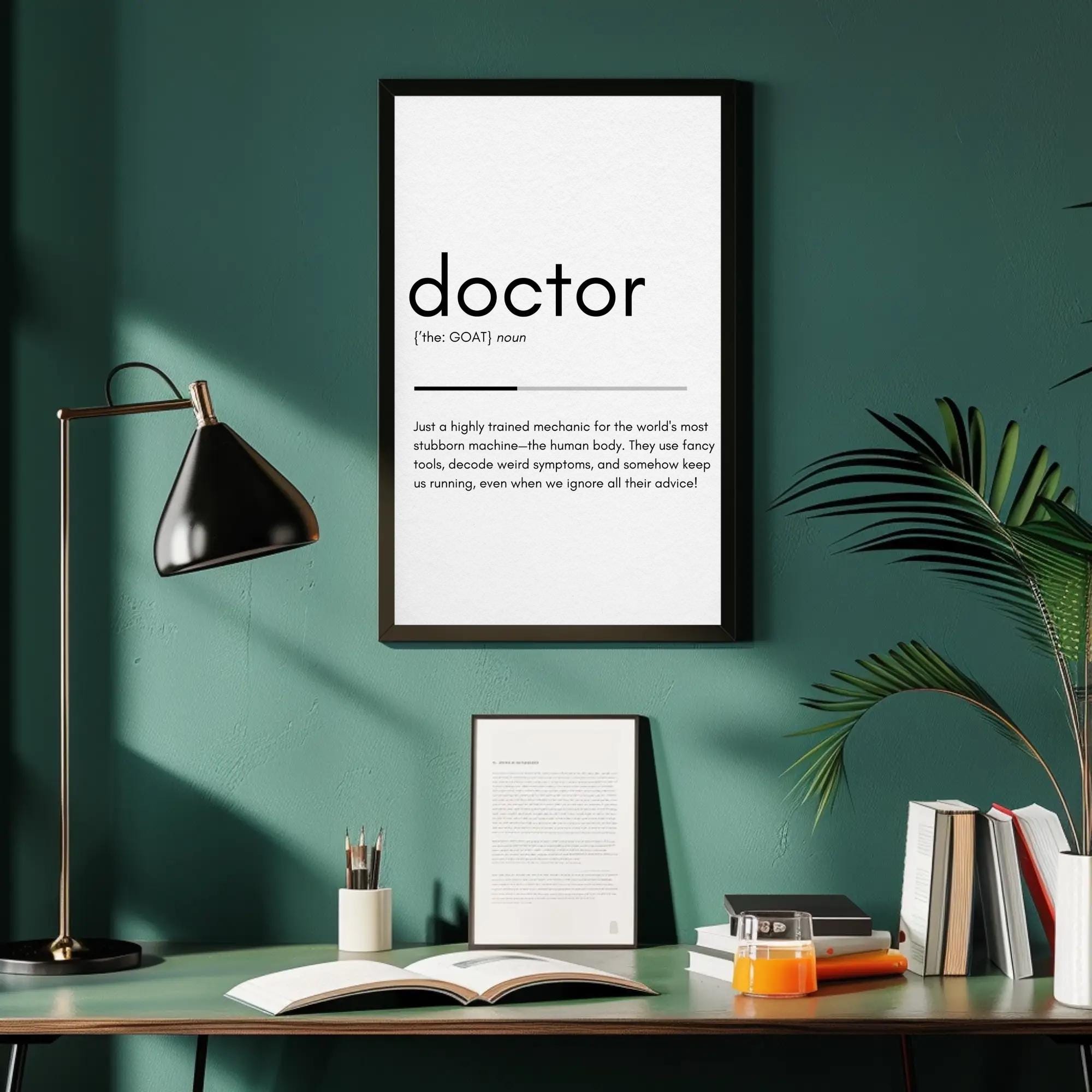 Doctor Definition Print, Doctor's Office Decor, Doctor's Day Gift ...