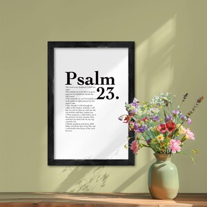 Psalm 23 Bible Verse Digital Wall Art, Minimalist Decor, Christian ...