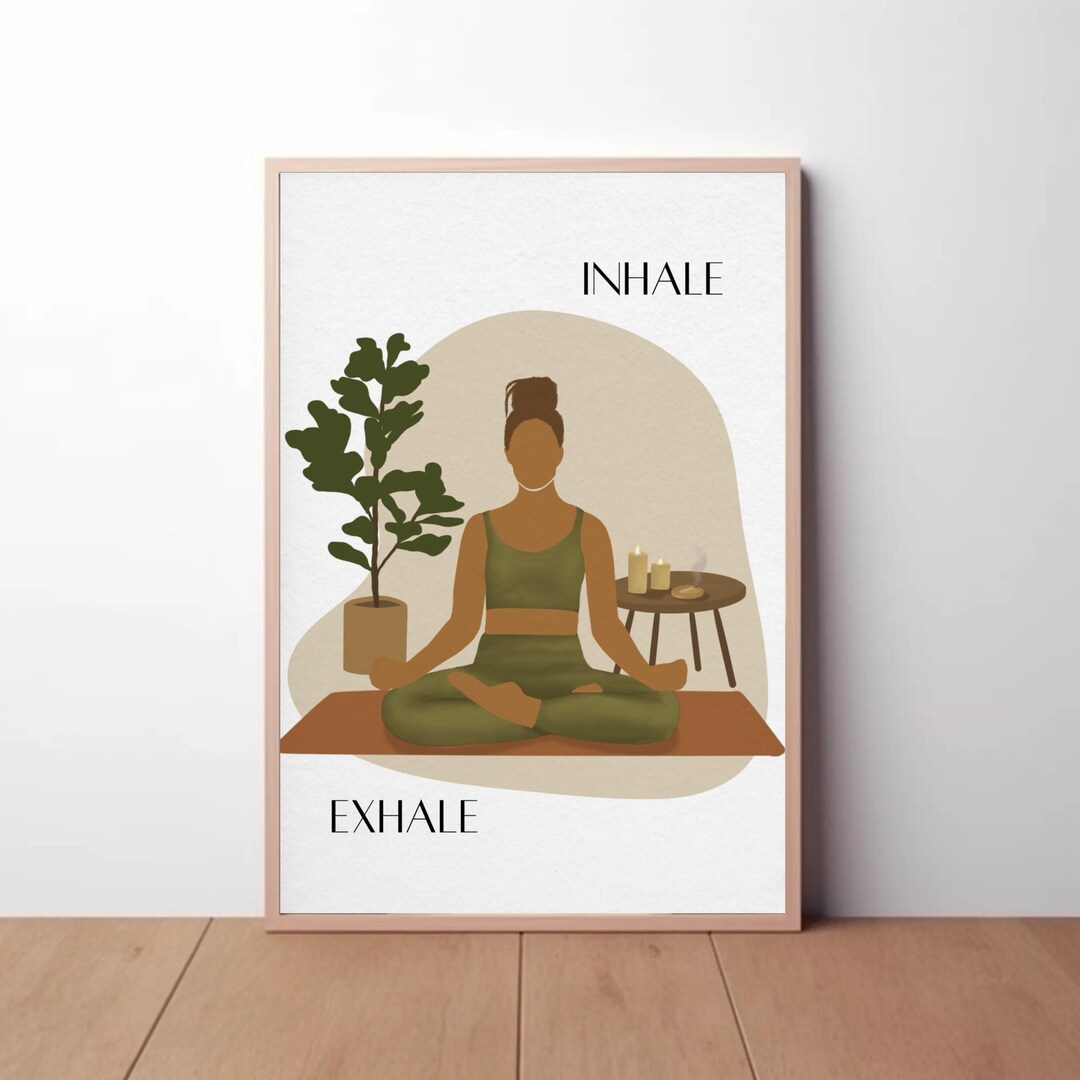 Inhale Exhale, Inhale Exhale Digital Print, Yoga Poster, Boho Print ...