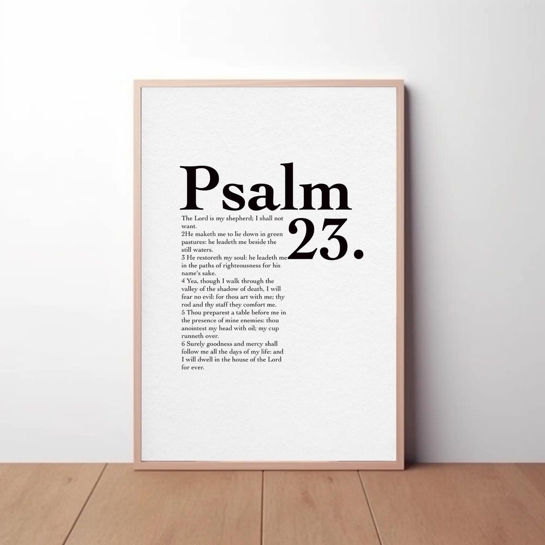 Psalm 23 Bible Verse Digital Wall Art, Minimalist Decor, Christian ...