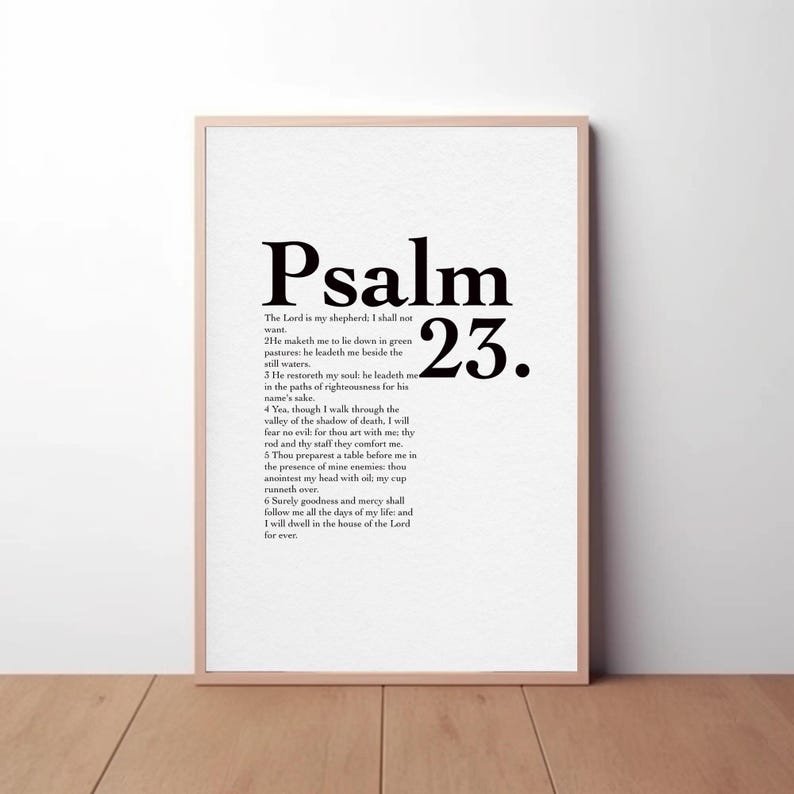Psalm 23 Bible Verse Digital Wall Art, Minimalist Decor, Christian ...