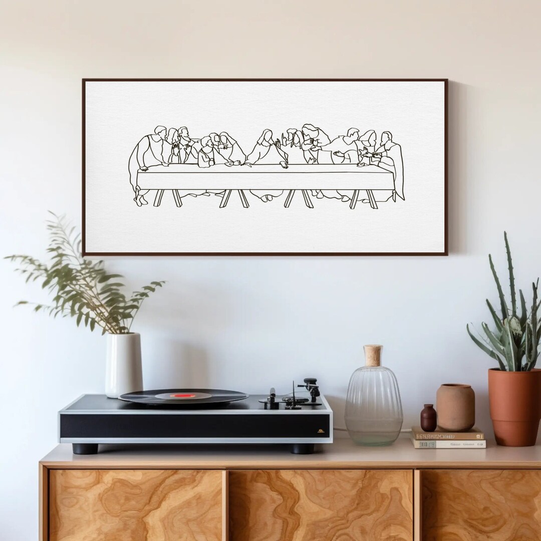 Last Supper Art : Line Drawing, Wall Decor, Office Decor, Digital Art ...