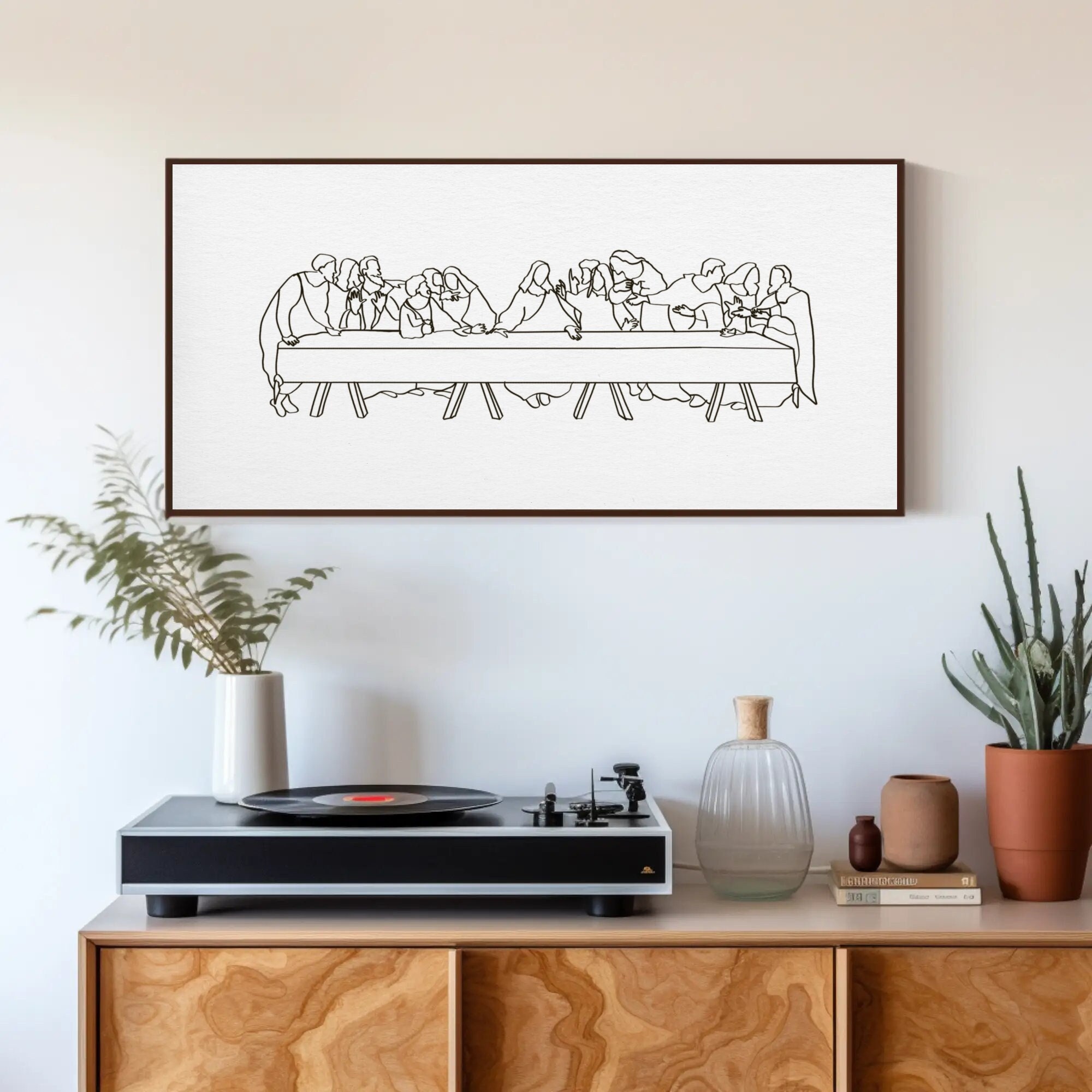 Last Supper Art : Line Drawing, Wall Decor, Office Decor, Digital Art ...