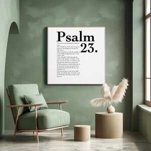 Psalm 23 Bible Verse Digital Wall Art, Minimalist Decor, Christian ...