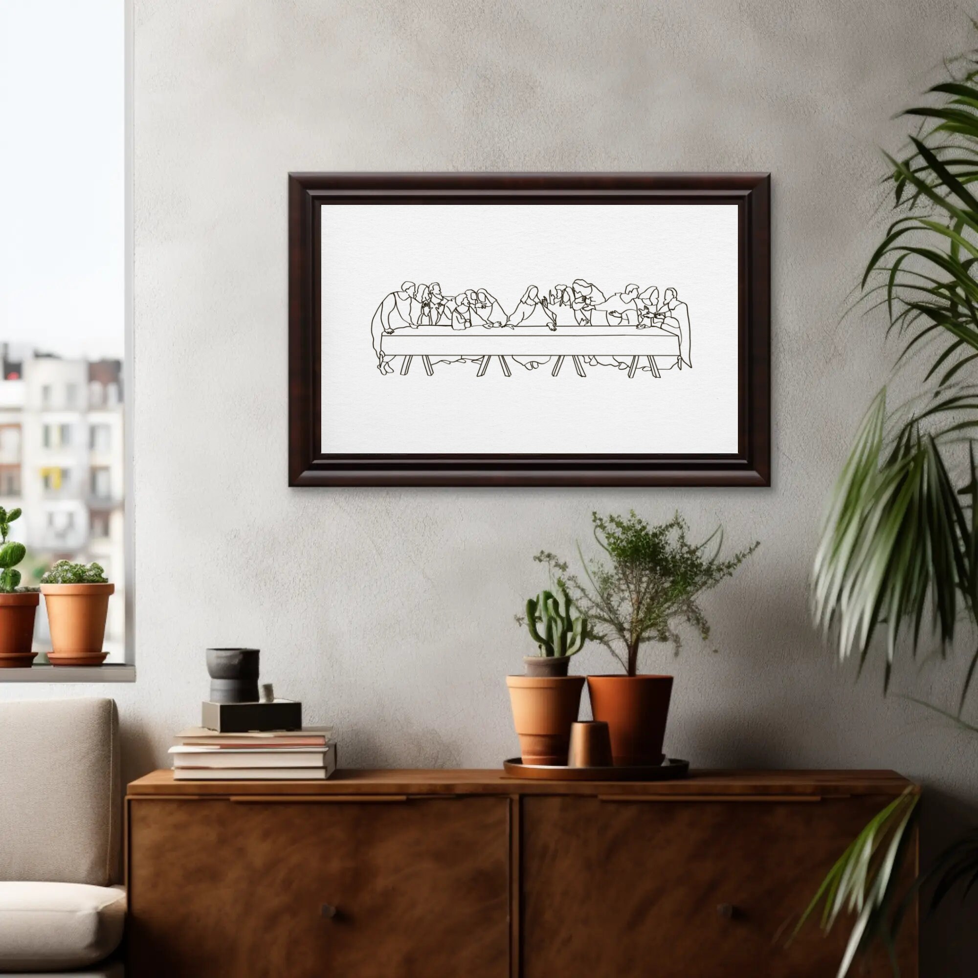Last Supper Art : Line Drawing, Wall Decor, Office Decor, Digital Art ...