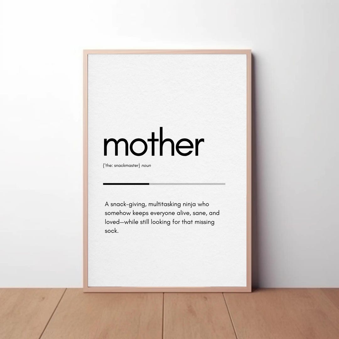 Mother Definition Print, Kitchen Decor, Mother's Day Gift Minimalist ...