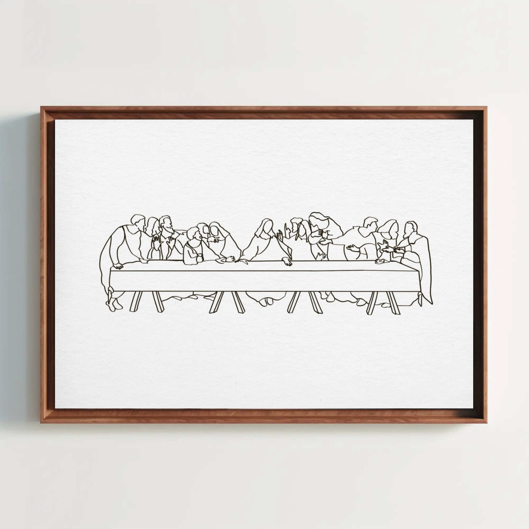 Last Supper Art : Line Drawing, Wall Decor, Office Decor, Digital Art ...