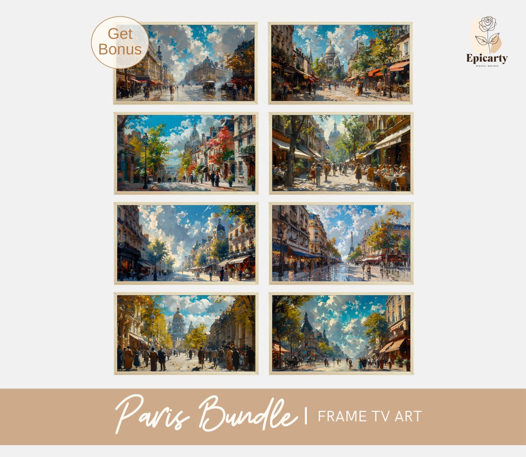 Paris Painting Frame Tv Art Set | Samsung Frame Tv Art Bundle ...