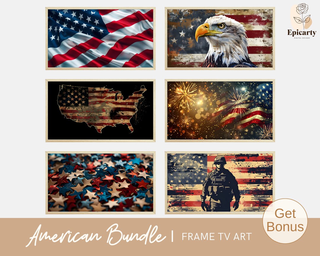 American Frame Tv Art Set | Samsung Frame Tv Art Bundle | Patriotic ...