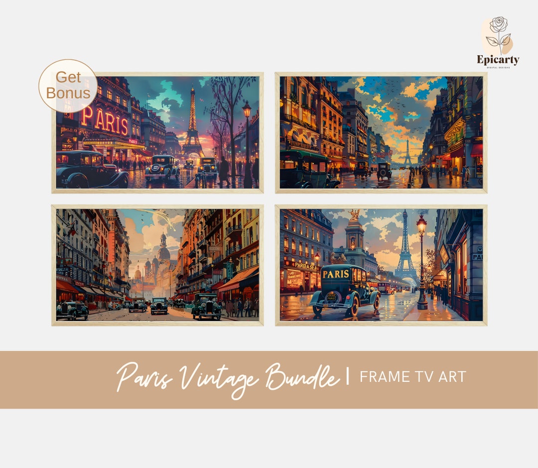Paris Vintage Poster Art Set: Samsung Frame TV Art (digital Download ...
