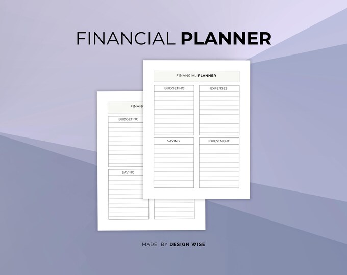 Printable Budget Planner Savings Tracker Expense Tracker Investment ...